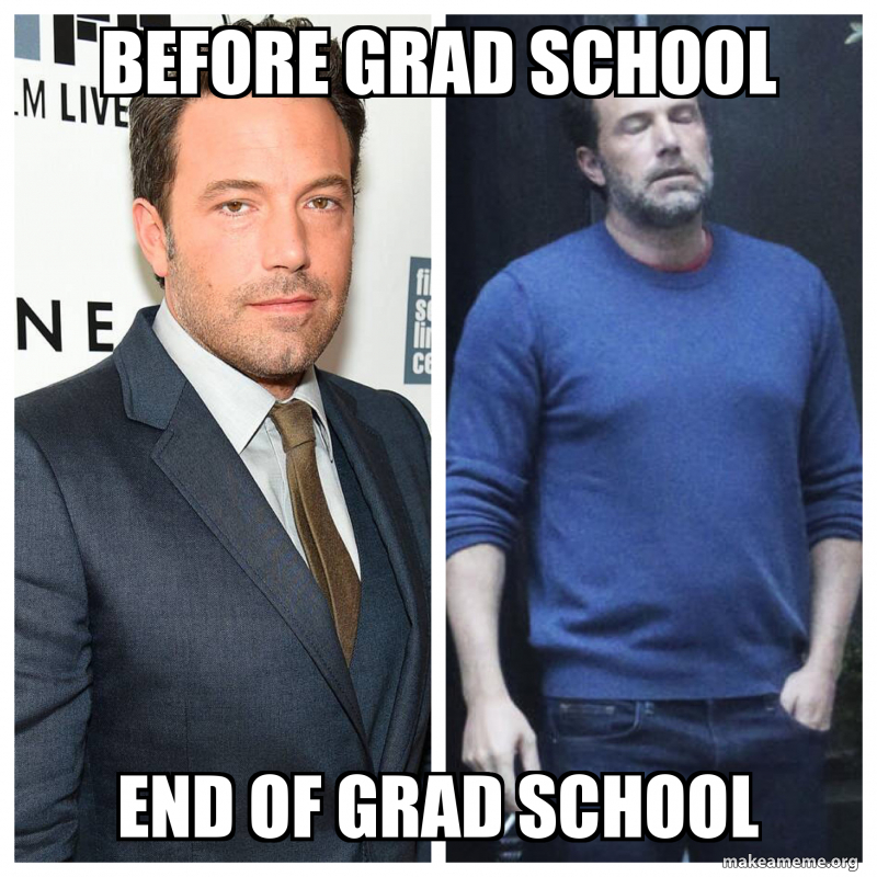 Before Grad school End of grad school Meme Generator