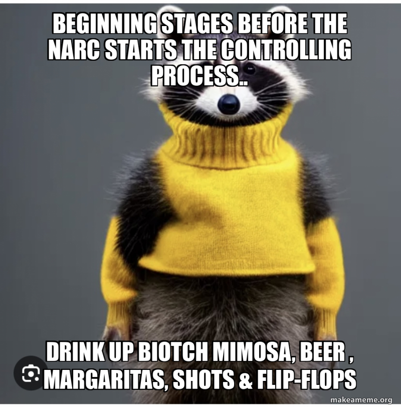 BEGINNING stages before the narc starts the CONTROLling process.. Drink ...