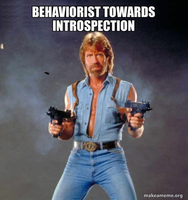 Behaviorist towards introspection - Chuck Norris Meme Generator