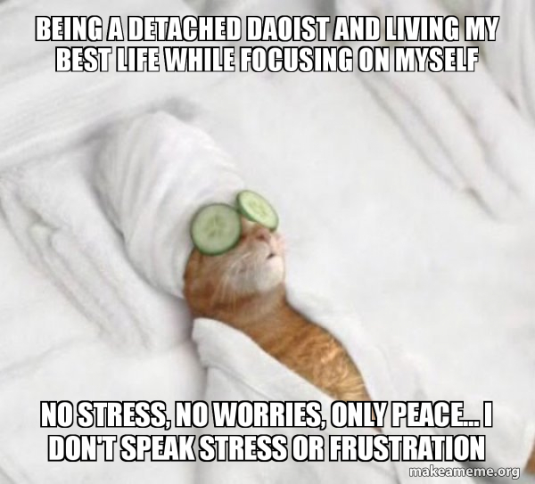 being a detached daoist and living my best life while focusing on ...