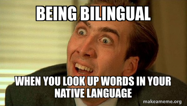 Being Bilingual When you look up words in your native language ...