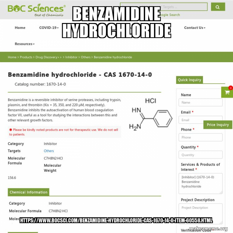 benzamidine hydrochloride https://www.bocsci.com/benzamidine ...