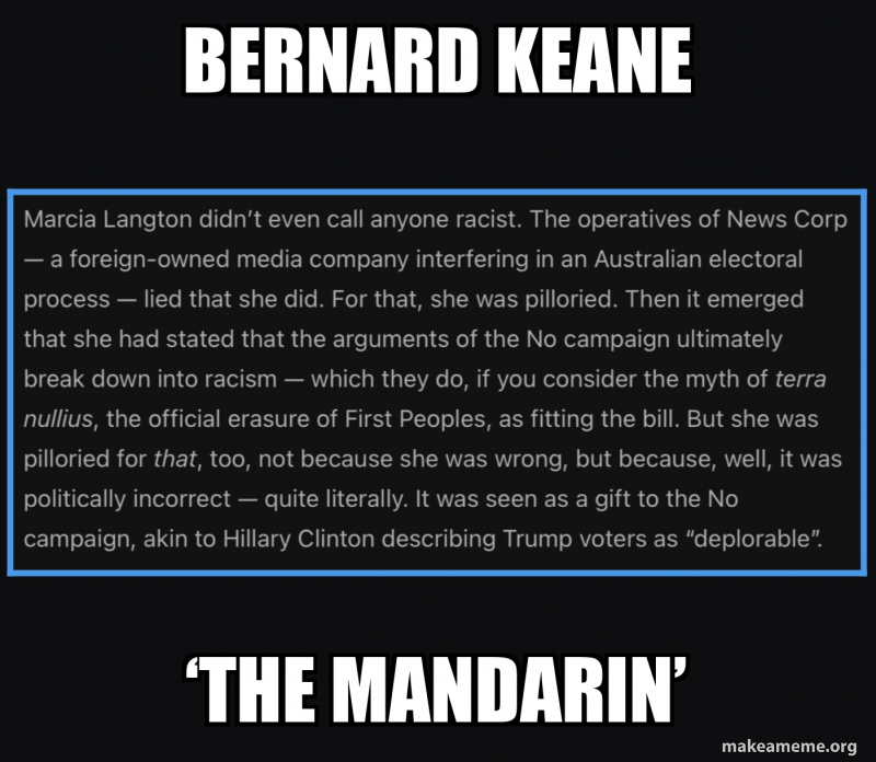 Bernard Keane ‘The mandarin’ Meme Generator