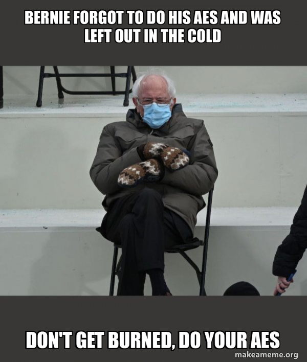 Bernie forgot to do his AES and was left out in the cold Don't get ...