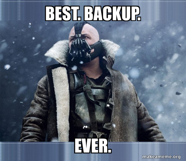 best. backup. ever. - Bane (born into it, molded by it) Meme Generator