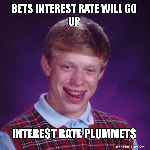 Bets Interest Rate will go up Interest Rate plummets - Bad Luck Brian ...