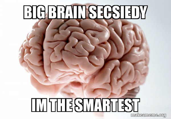 BIG BRAIN SECSIEDY IM THE SMARTEST - Scumbag Brain Meme Generator