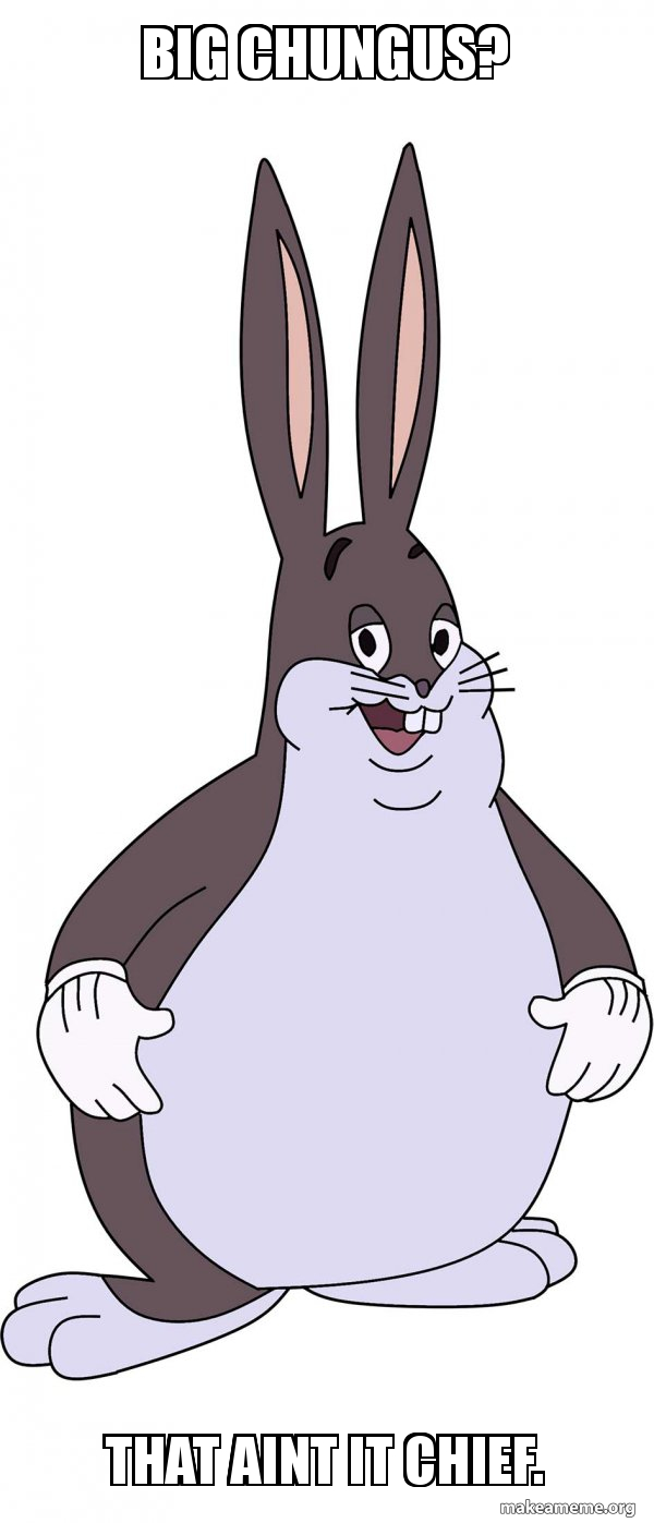 big chungus? that aint it chief. - Chungus Meme Generator