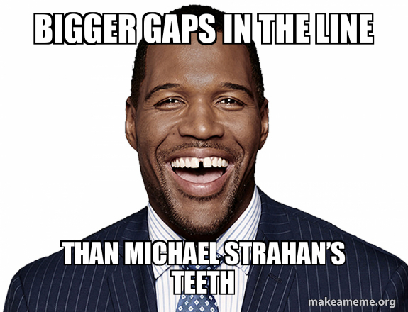 Bigger gaps in the line Than Michael strahanâ€™s TeEth Meme Generator
