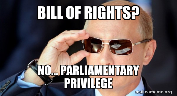 bill of rights? no... parliamentary privilege - Vladamir Putin Meme ...
