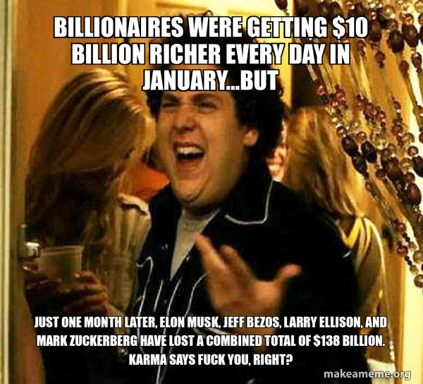 Billionaires were getting $10 billion richer every day in January...but ...