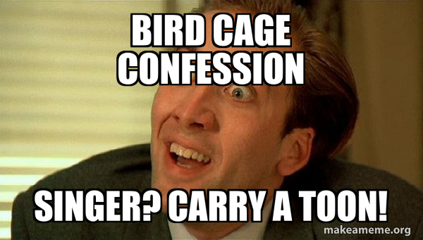 Bird CAGE Confession Singer? Carry a Toon! - Sarcastic Nicholas Cage ...