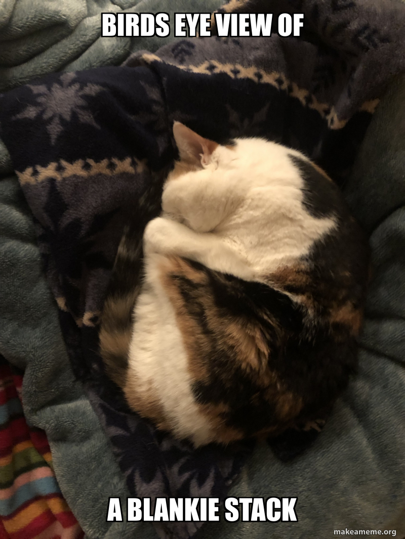 Birds Eye view of A blankie stack Meme Generator