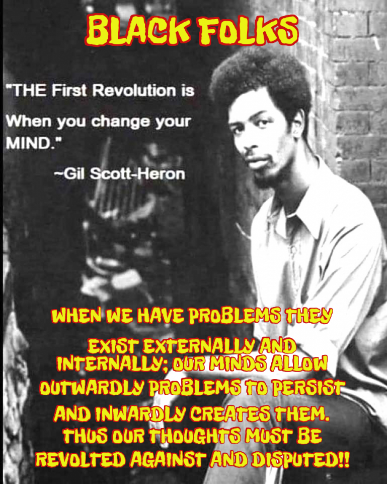 black folks when we have problems they exist externally and internally ...