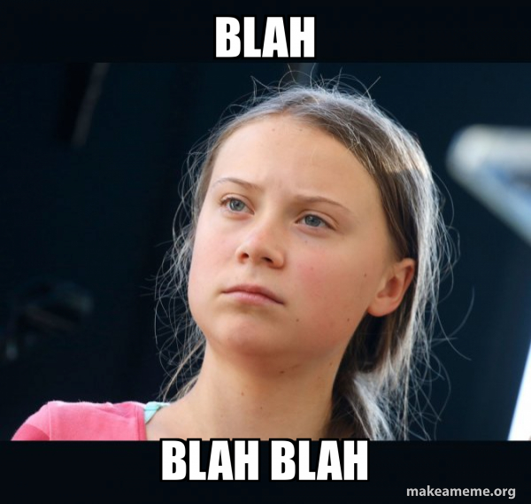 Blah Blah blah - Greta Thunberg Meme Generator