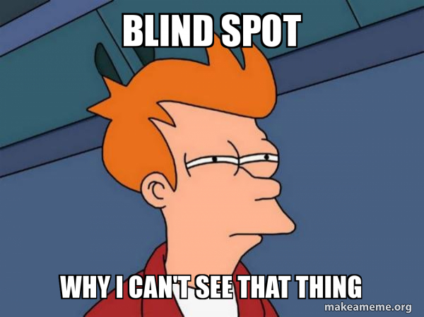 blind spot why i can't see that thing - Futurama Fry Meme Generator
