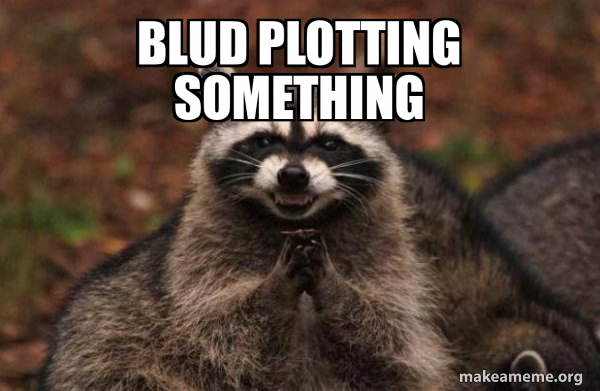 blud plotting something - Evil Plotting Raccoon Meme Generator