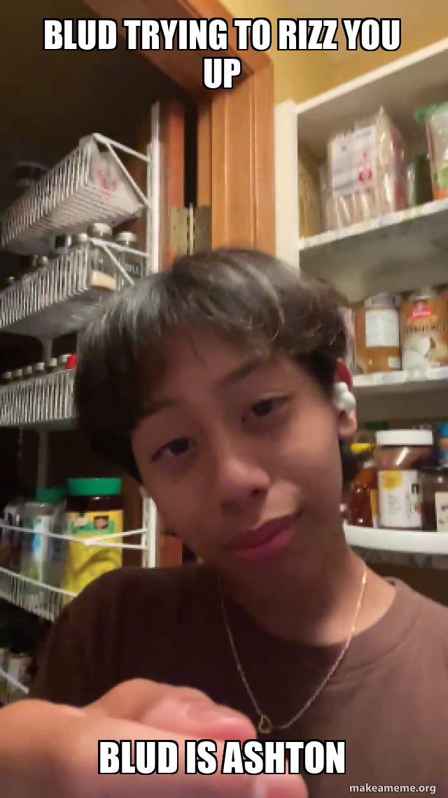 Blud trying to rizz you up Blud is ashton Meme Generator