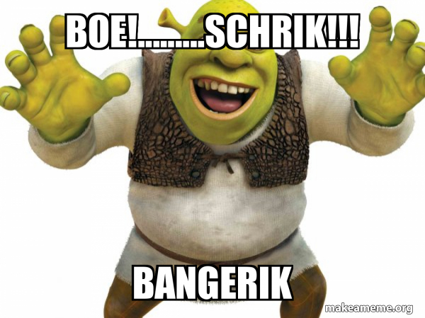 boe!.........schrik!!! bangerik - Shrek Meme Generator