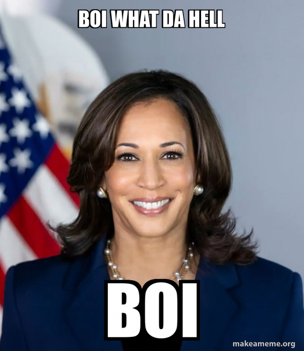 boi what da hell boi - Kamala Harris Meme Generator