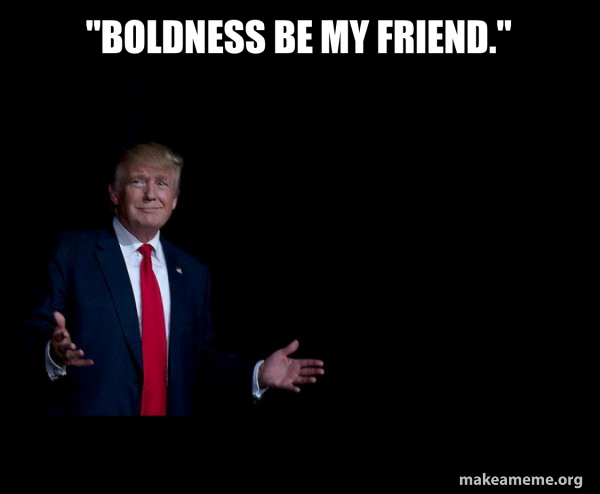 "Boldness Be My Friend." - Trump Everything is FIne Meme Generator