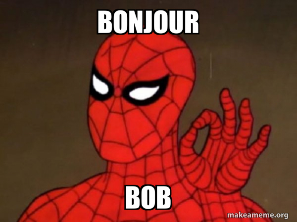 Bonjour Bob - Spiderman - Care factor Zero Meme Generator