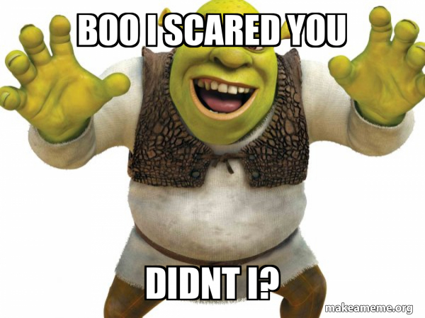BOO I SCARED YOU DIDNT I? - Shrek Meme Generator