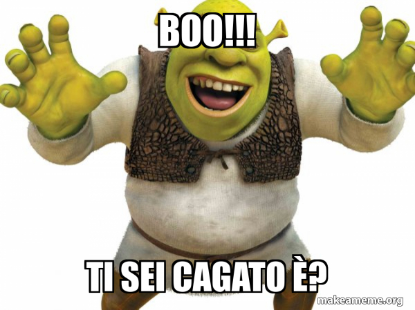 BOO!!! Ti sei cagato è? - Shrek Meme Generator