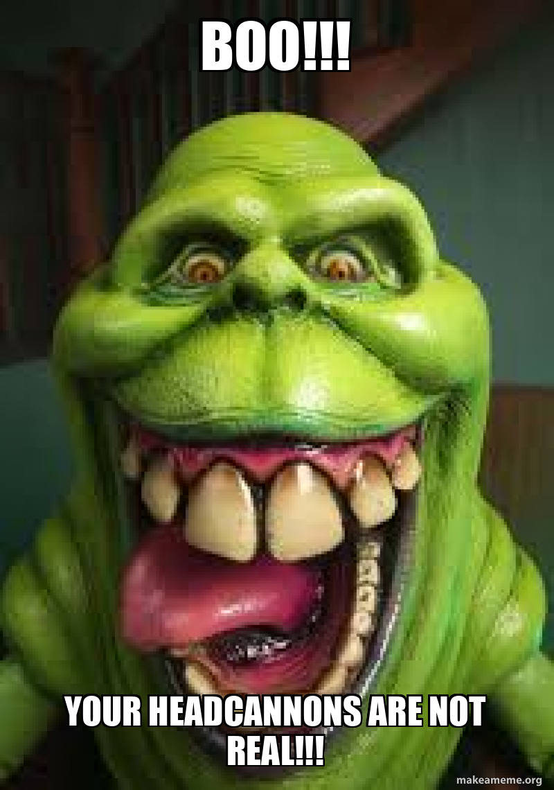 BOO!!! YOUR HEADCANNONS ARE NOT REAL!!! Meme Generator