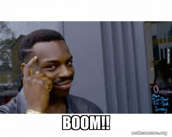 BOOM!! - Roll Safe Black Guy Pointing at His Head Meme Generator