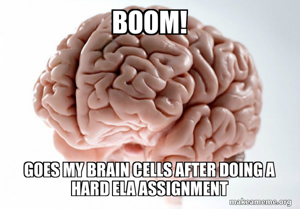 boom! goes my brain cells after doing a hard ELA assignment - Scumbag ...