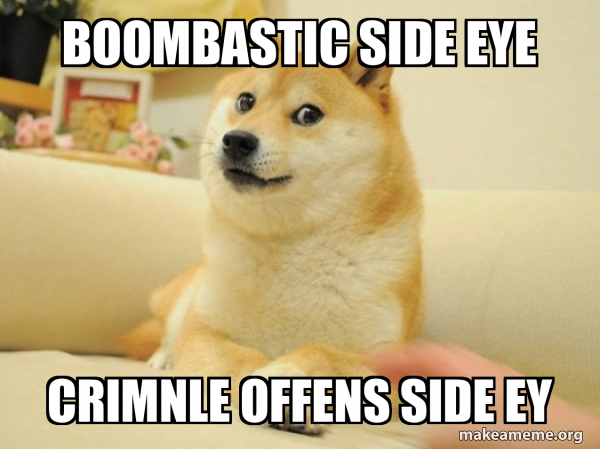 boombastic side eye crimnle offens side ey - Doge Meme Generator