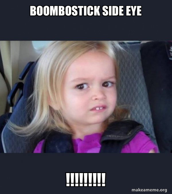 boombostick side eye !!!!!!!!! - Side-Eyes Chloe Meme Generator
