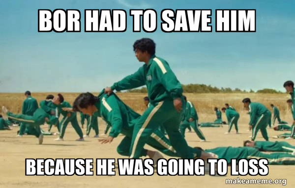 bor had to save him because he was going to loss - Squid Game Ali ...
