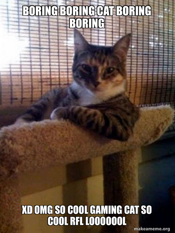 boring boring cat boring boring XD OMG SO COOL gaming cat SO COOL RFL LOOOOOOL - The Most ...