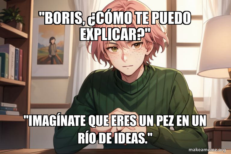 "Boris, ¿cómo te puedo explicar?" "Imagínate que eres un pez en un río ...