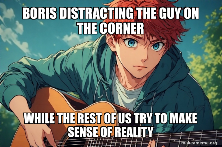 Boris distracting the guy on the corner While the rest of us try to ...