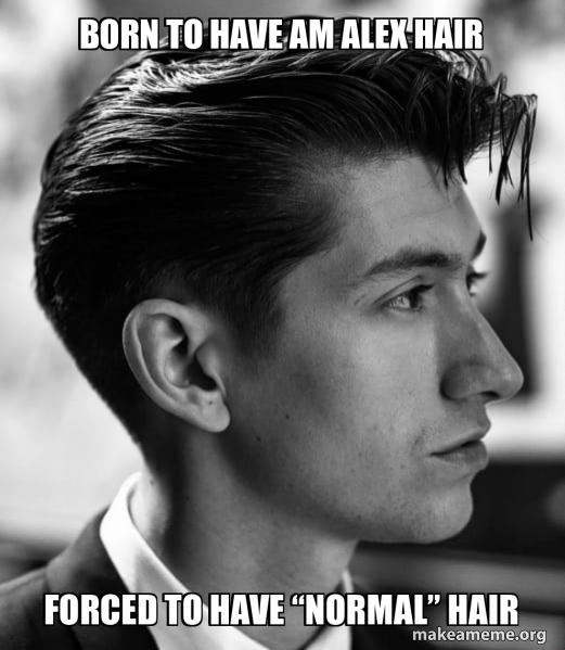 born to have AM alex hair forced to have “normal” hair Meme Generator