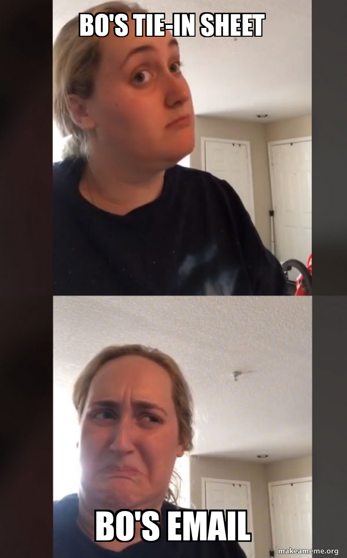 Bo's Tie-In Sheet Bo's Email - Kombucha Girl Meme Generator