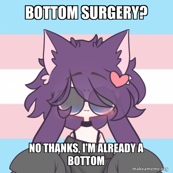 BOTTOM SURGERY? NO THANKS, I'M ALREADY A BOTTOM Meme Generator