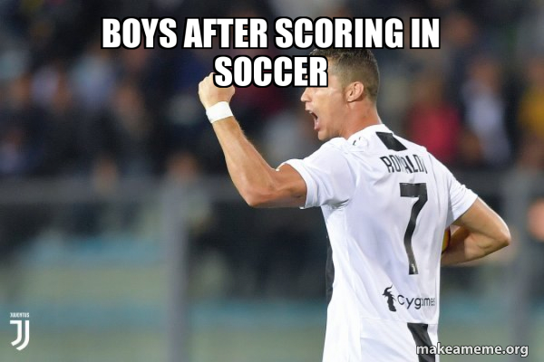 Boys after scoring in soccer - Cristiano Ronaldo Meme Generator
