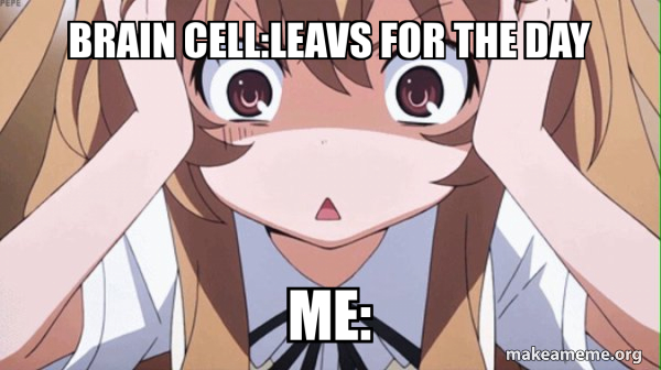 brain cell:leavs for the day me: Meme Generator