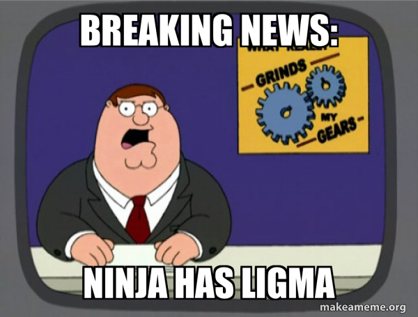 BREAKING NEWS: NINJA HAS LIGMA - What Grinds My Gears (Family Guy) Meme ...