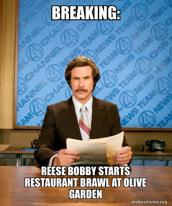 breaking: reese bobby starts restaurant brawl at olive garden ...