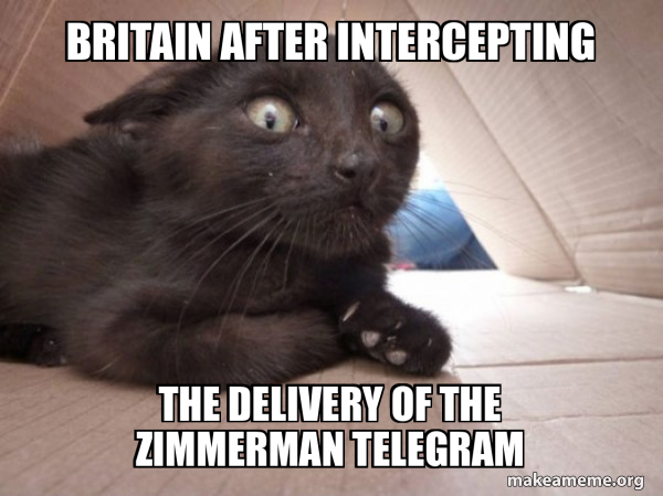 Britain after intercepting the delivery of the zimmerman telegram ...