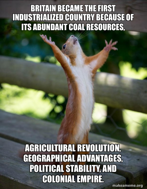 Britain became the first industrialized country because of its abundant ...