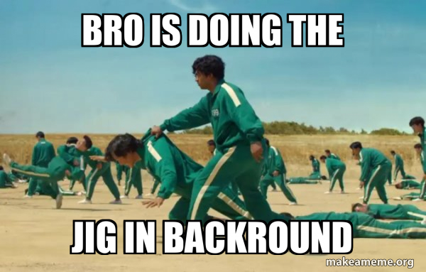 Bro is doing the Jig in backround - Squid Game Ali Holding Seong Meme ...