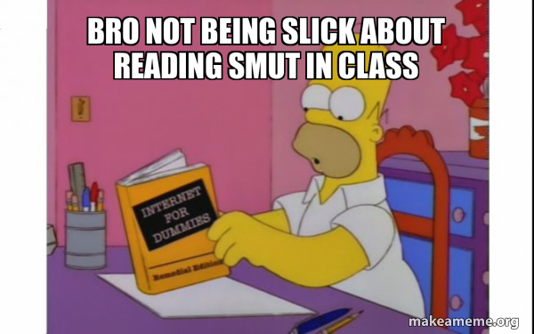 Bro not being slick about reading smut in class - Computer Homer Meme ...