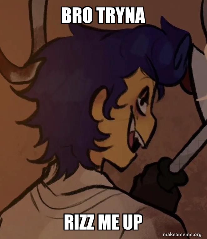 Bro tryna Rizz me up Meme Generator
