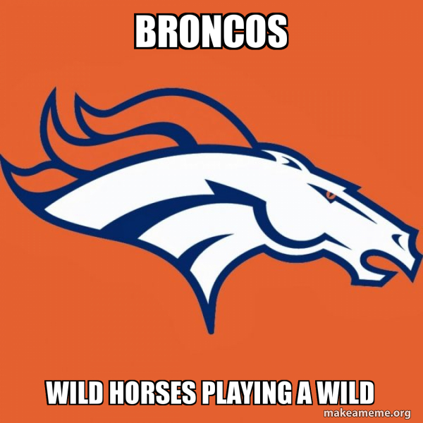 broncos wild horses playing a wild - Denver Broncos Meme Generator